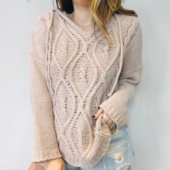 Young Fabulous & Broke | Sweaters | Young Fabulous Broke Soft Cozy Chenillehoodie Cable Sweater ...